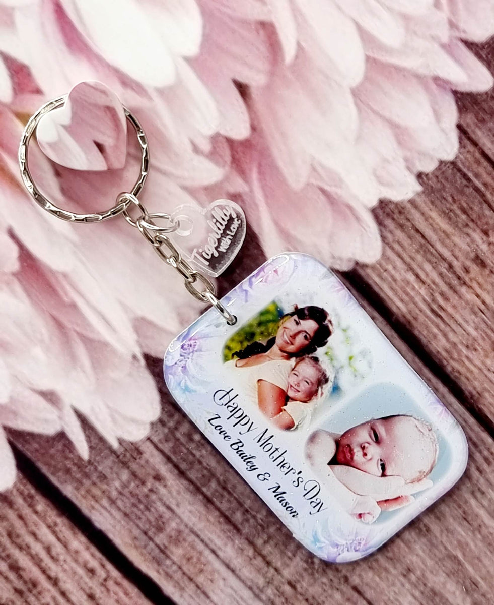 Happy mother's day personalised photo keyring, verse keyring, keepsake ...